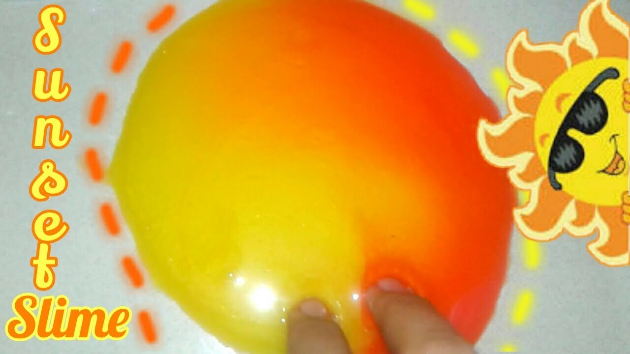 DIY SUNSET SLIME - LIKE SUNSET IN THE BEACH - 3 COLOUR SLIME (GRADIENT ...