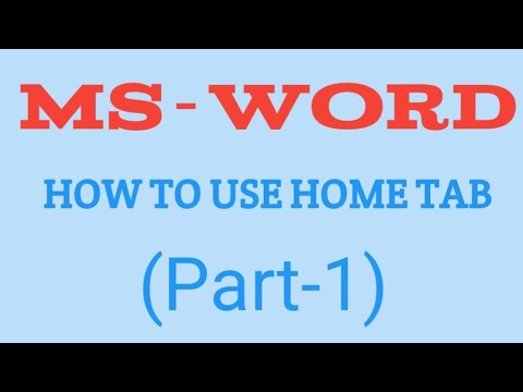 How to use Home tab (part-1) - YouTube