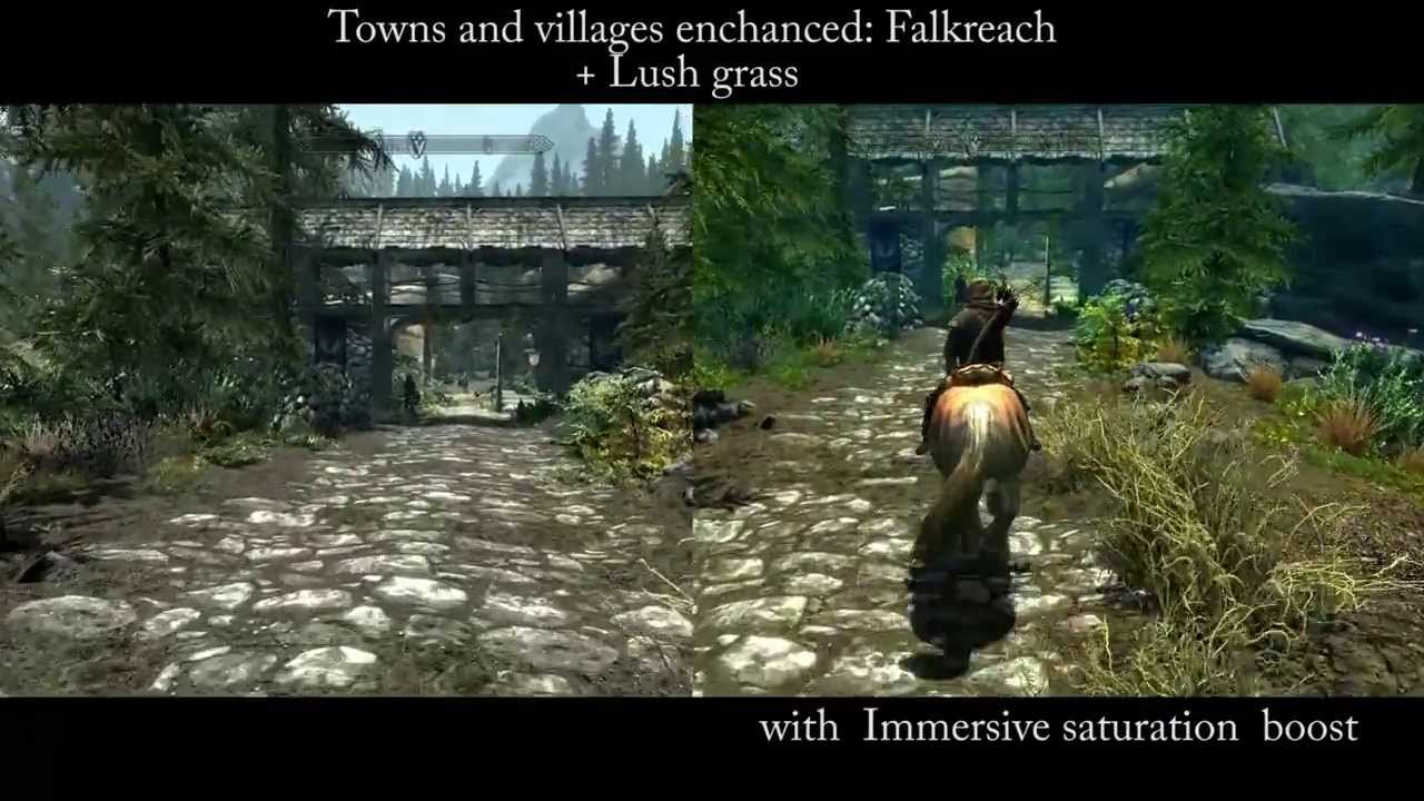 Skyrim: Falkreach - Immersive Saturation Boost OFF vs ON - YouTube