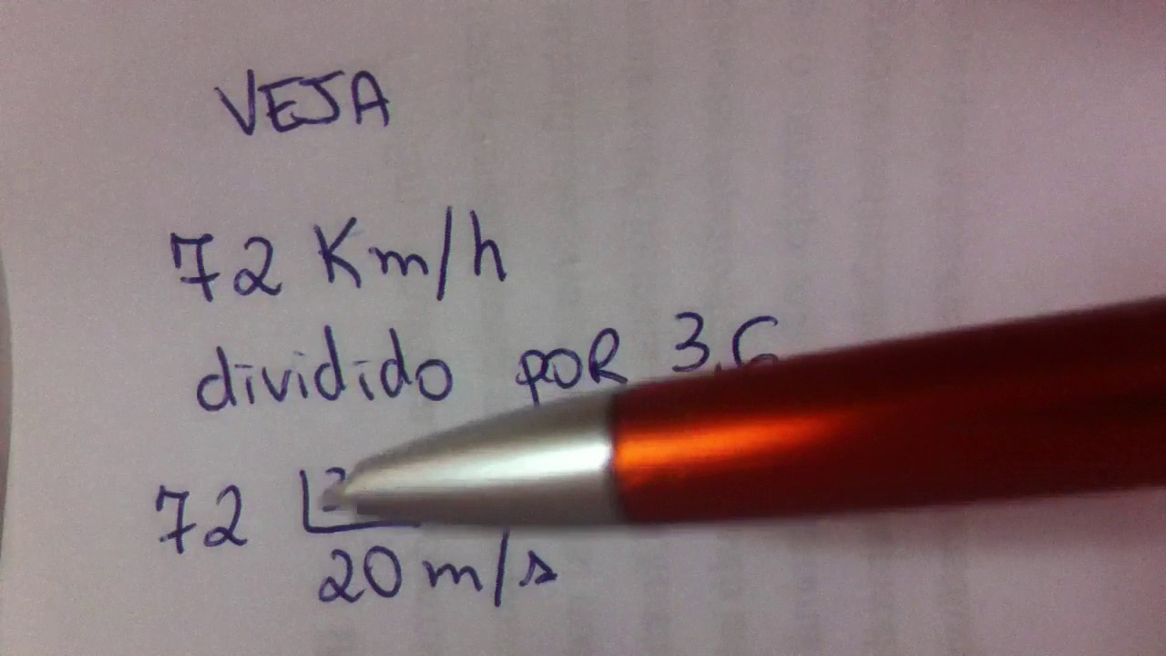 Convers o De Velocidade Km h Em M s YouTube