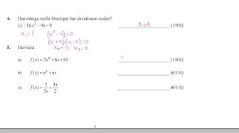 Nationella provet i Matematik 3b från vt2012 - YouTube