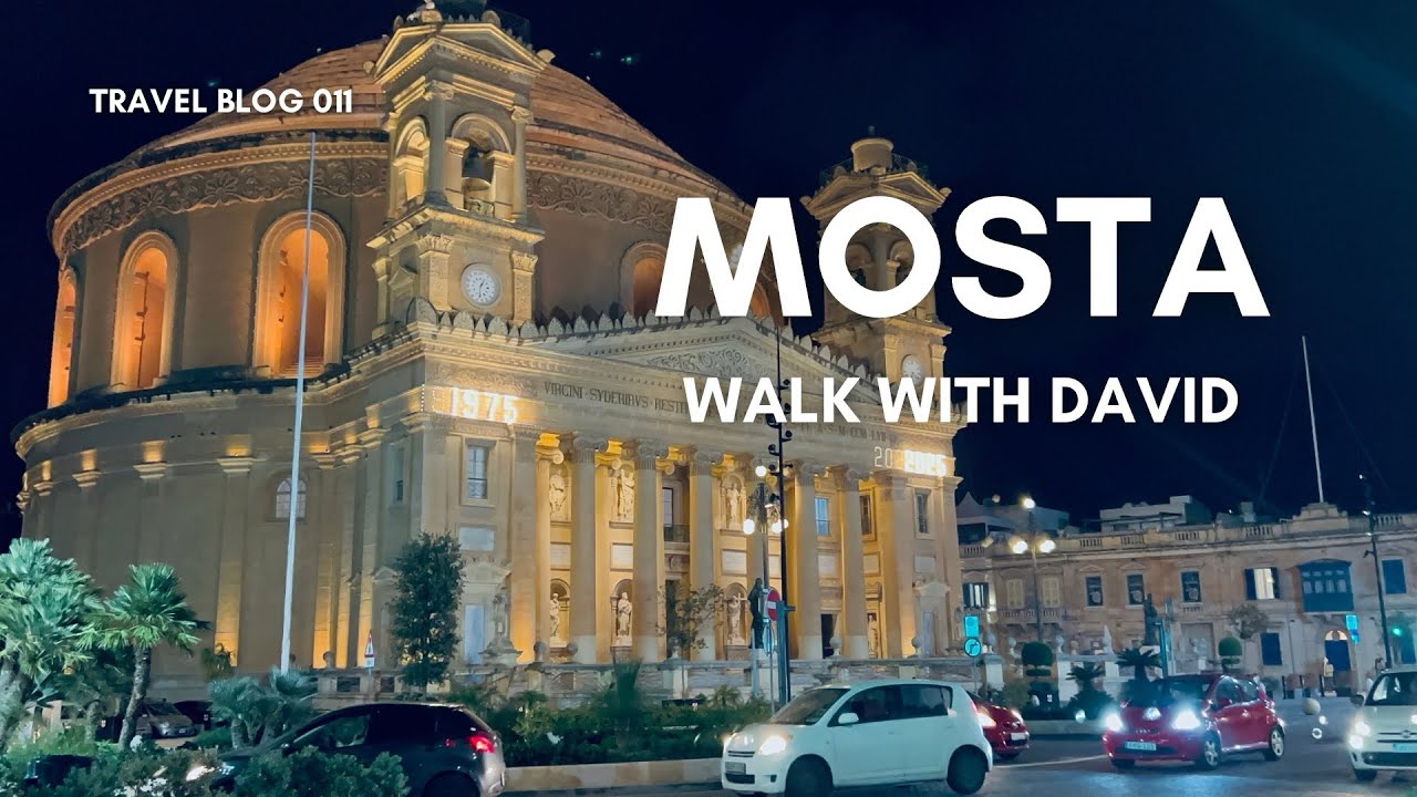 Mosta at Night | Malta Walking Tour | 4K 60fps - YouTube