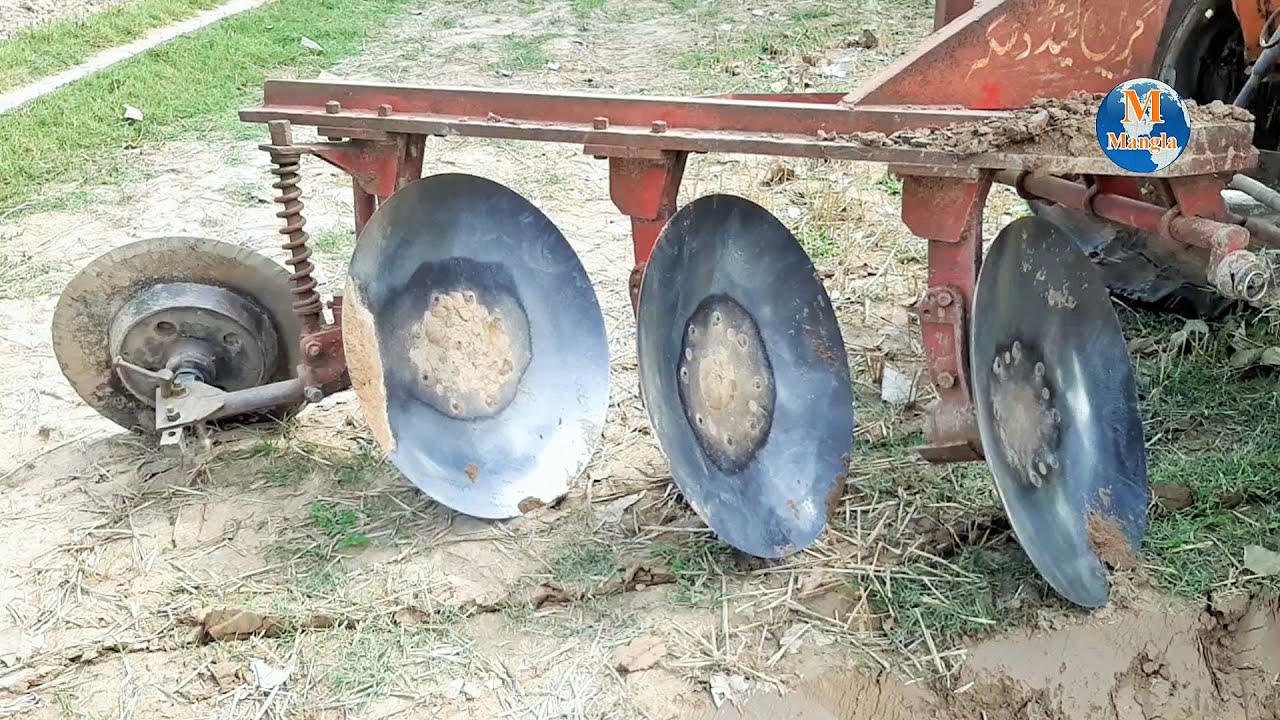 Desk Machine and Tractor Working Agricultural Disc Plough - YouTube