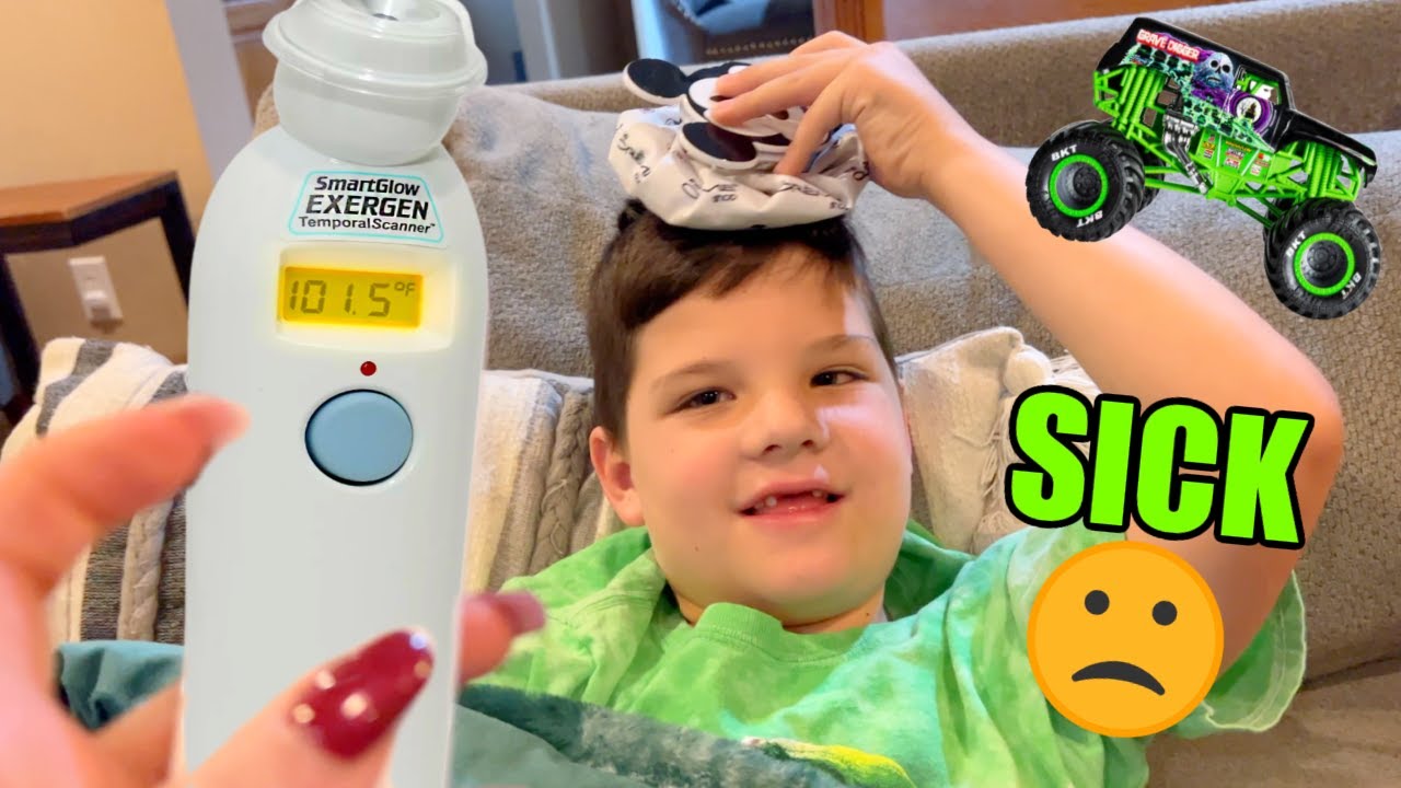 CALEB is SICK! KIDS Sick Day Morning Routine with Monster Trucks in Our ...