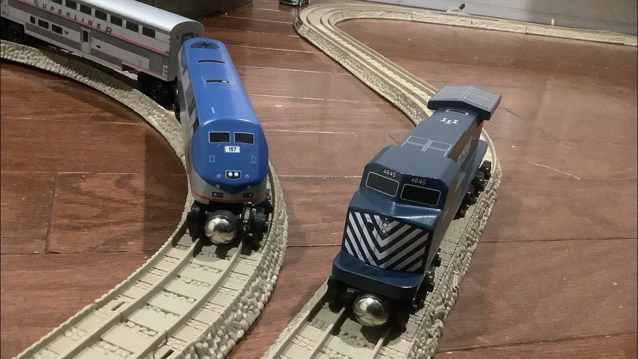 Wooden train crashes 5! - YouTube