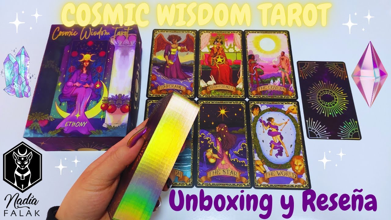 COSMIC WISDOM TAROT 💜 Unboxing y Reseña en Español + Lectura ⭐ Nadia Falak - YouTube