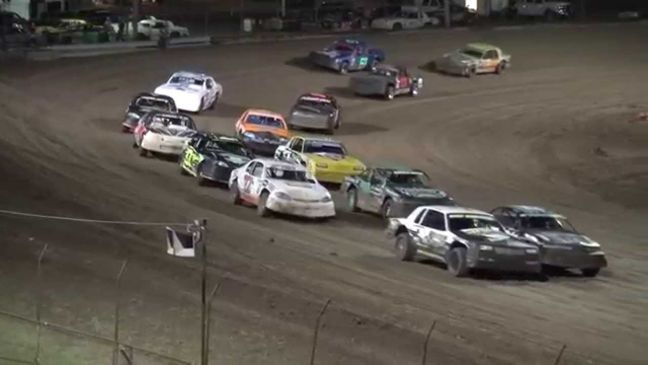 IMCA Stock Car Championship feature Independence Motor Speedway 8/29/15 ...