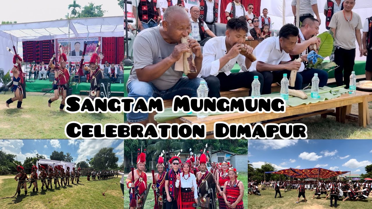 Sangtam Mungmung festival nagaland || fats eating competition || tug of ...