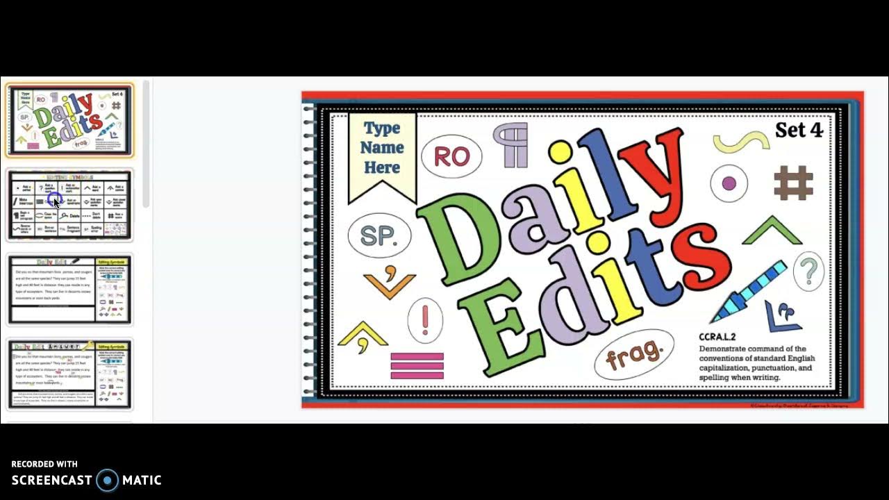 October Daily Edits- Proofreading Excercises - YouTube
