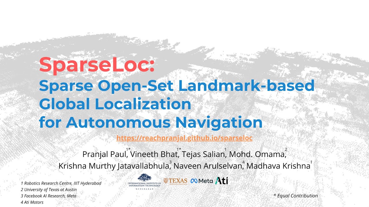 SparseLoc: Localization in Sparse Topometric Maps - YouTube