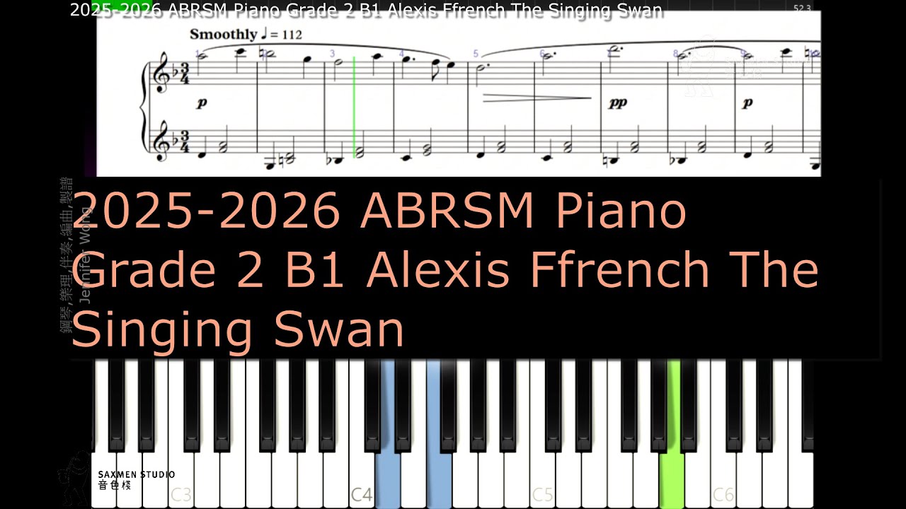 ABRSM Piano 2025 - 2026 Grade 2 B1 Alexis Ffrench The Singing Swan ...