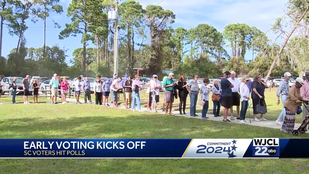 Busy precincts in Bluffton as South Carolina Early voting begins - YouTube