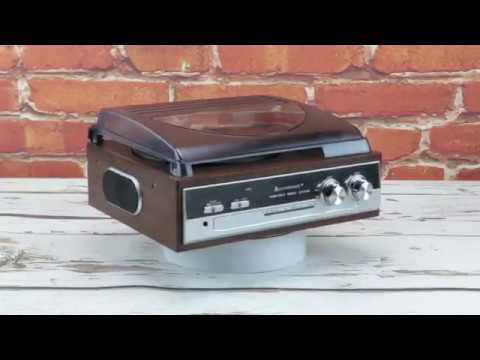 soundmaster PL186H Retro AM / FM Radio Record Player Turntable With ...