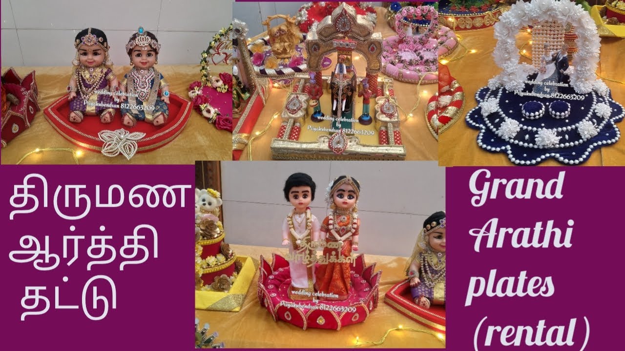 Grand wedding Arathi thattu decoration ideas - YouTube