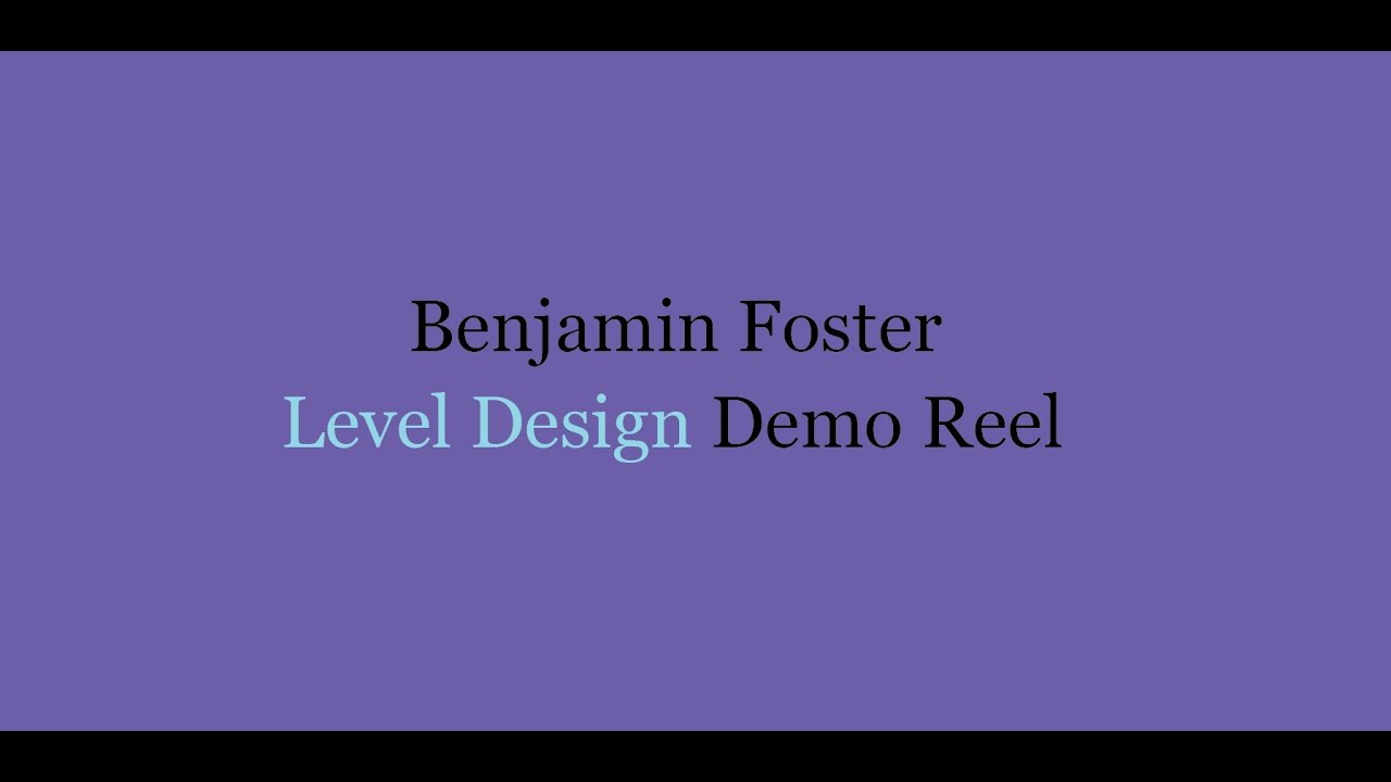 Benjamin Foster Demo Reel - YouTube