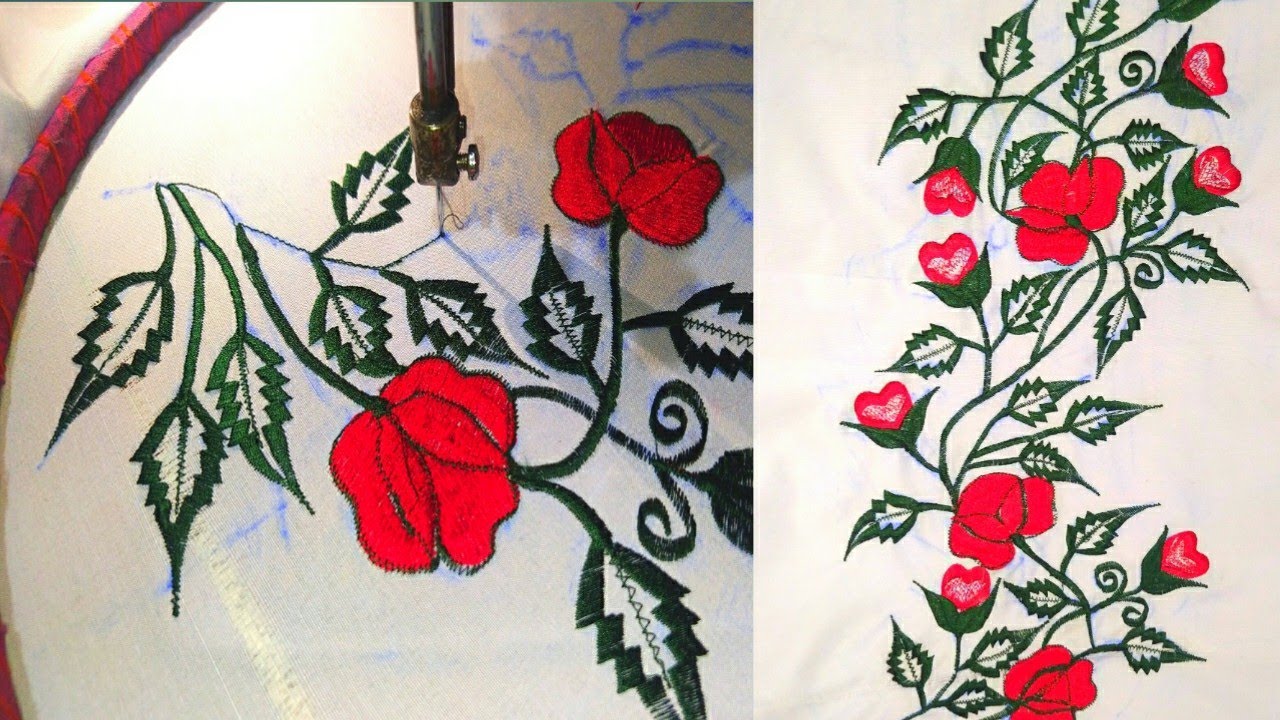 Machine embroidery design for beginners | Embroidery designs - YouTube