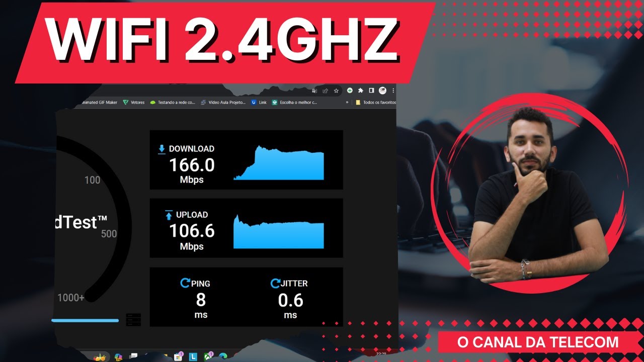 Teste de velocidade máxima no WIFI 2.4GHz - Bateu 200Mbps! - YouTube