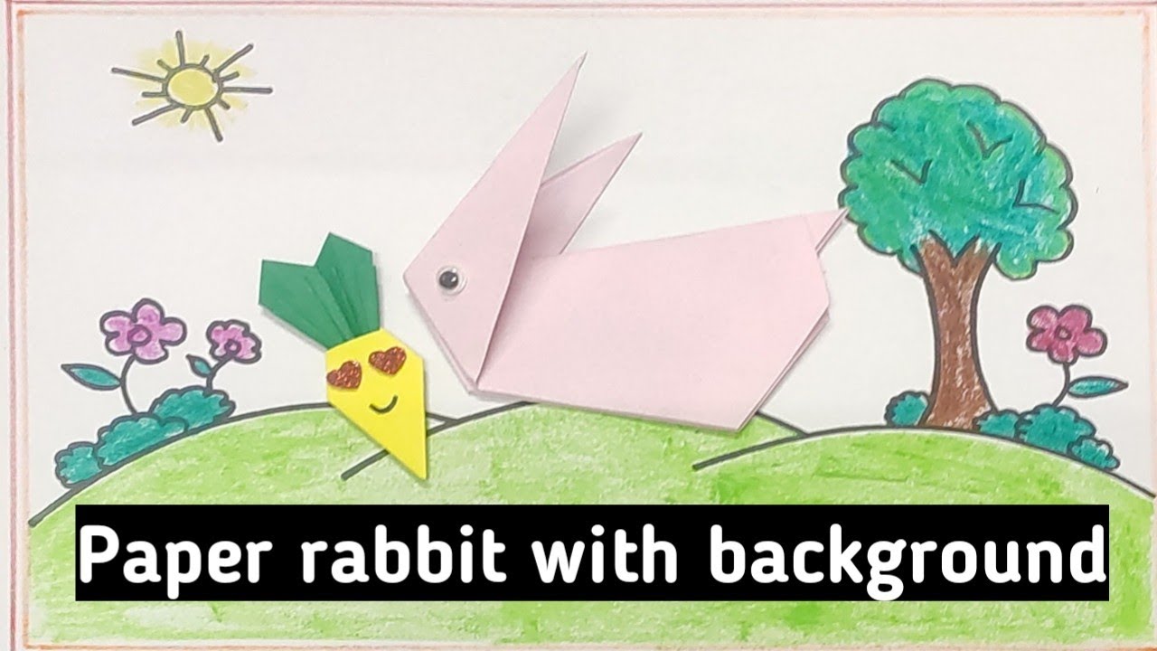 Craft rabbit with background|| Origami rabbit || Paper rabbit🐰🐰🐇🐇 - YouTube