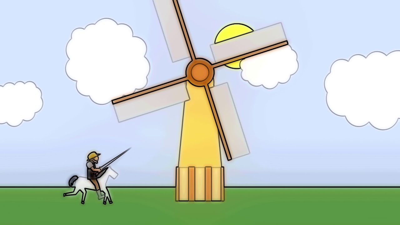 DonQuijote Attacks the Windmill Animated - YouTube