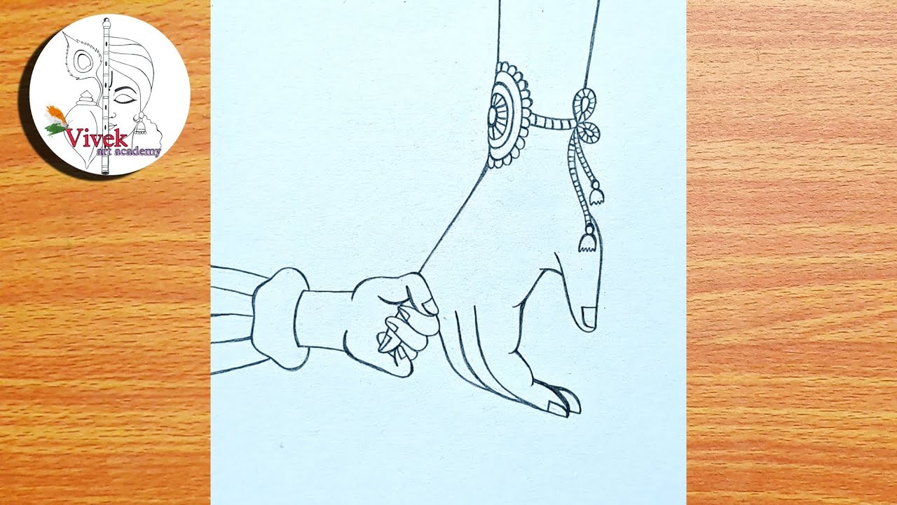 How to draw Rakshabandhan sketch - step by step | Raksha-bandhan ...