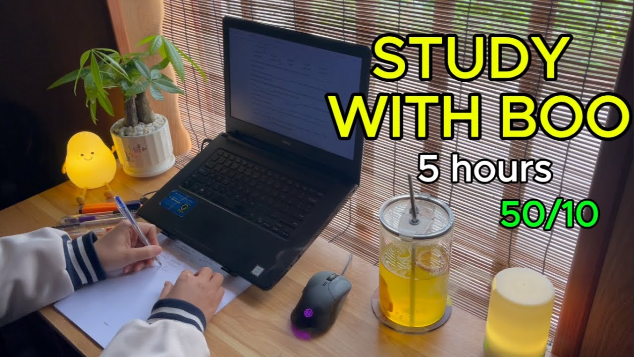 #124: ☀️ 5 HOURS STUDY WITH ME 🔥 | Sunny Day | Pomodoro 50-10 | Real ...