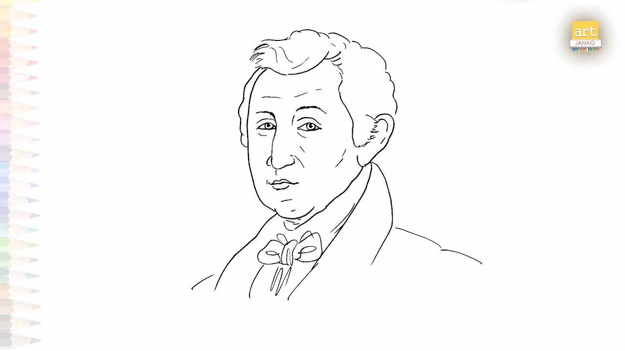 James Monroe drawing easy | Art tutorial | How to draw James Monroe ...