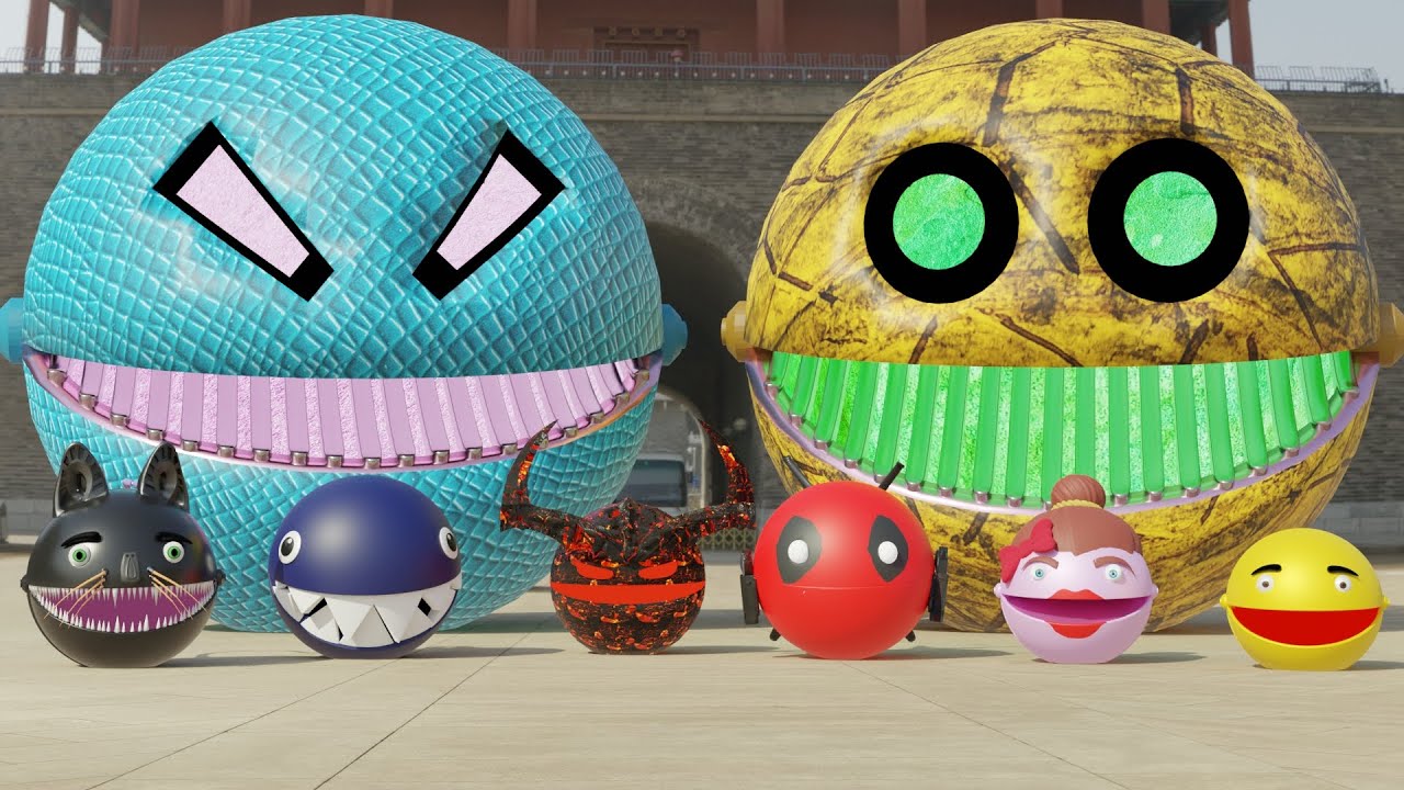 Robot Pacman & Pac-Surtur vs Deadpool-Pac & Ms Pac-Man 3D Battle in ...