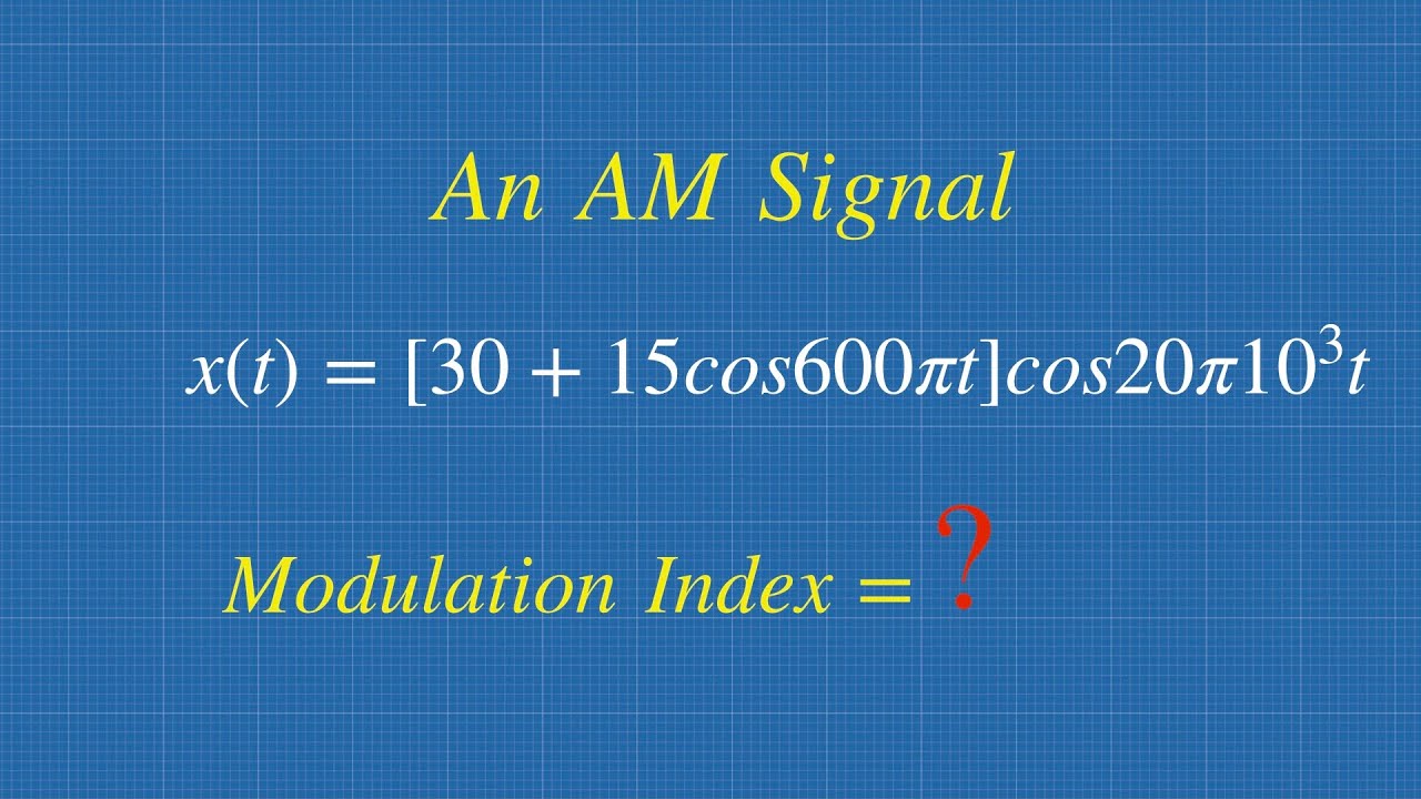 How To Find Modulation Index For AM Signal || Amplitude Modulation ...