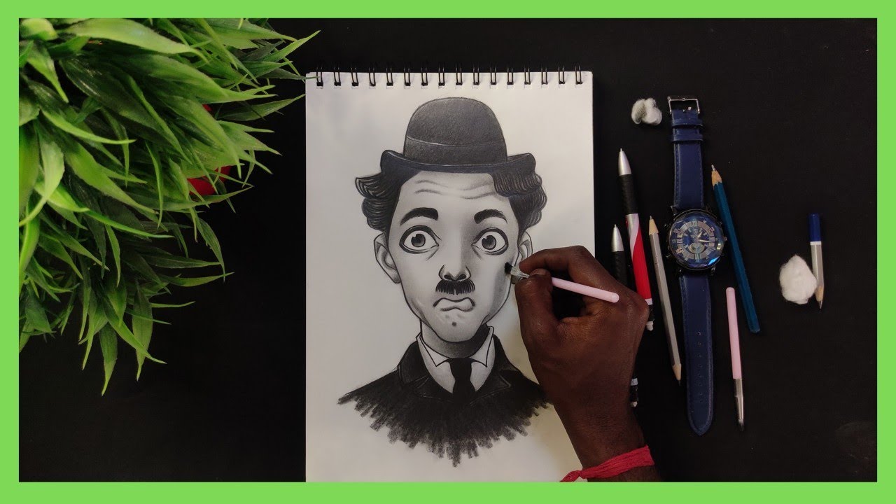 I drew the protrait of Charlie Chaplin🙃// the world's number one comedy ...