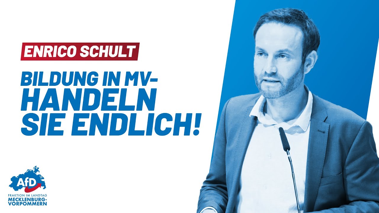 Enrico Schult: Bildung in MV - Handeln Sie endlich! - YouTube