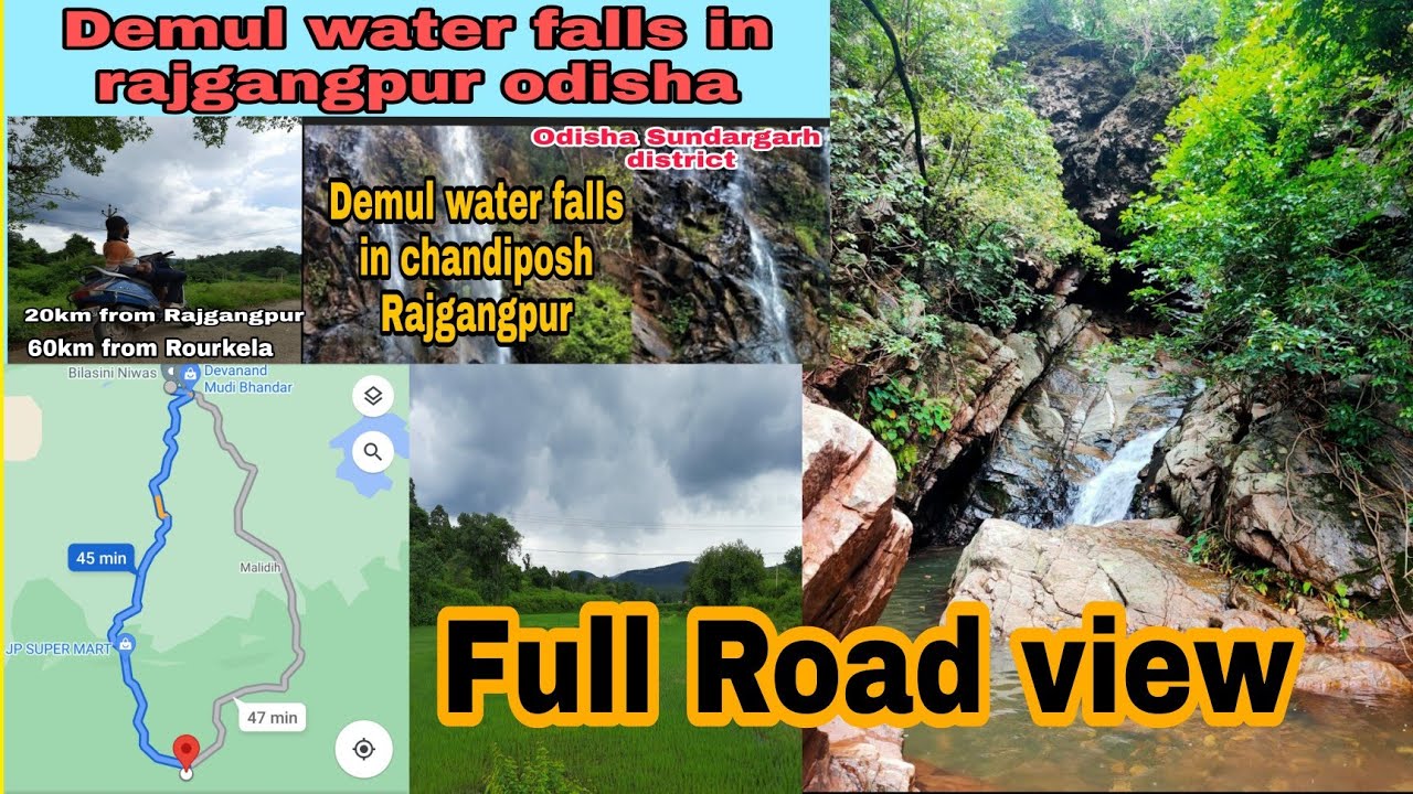 Full Road view to Demul water falls in rajgangpur - YouTube