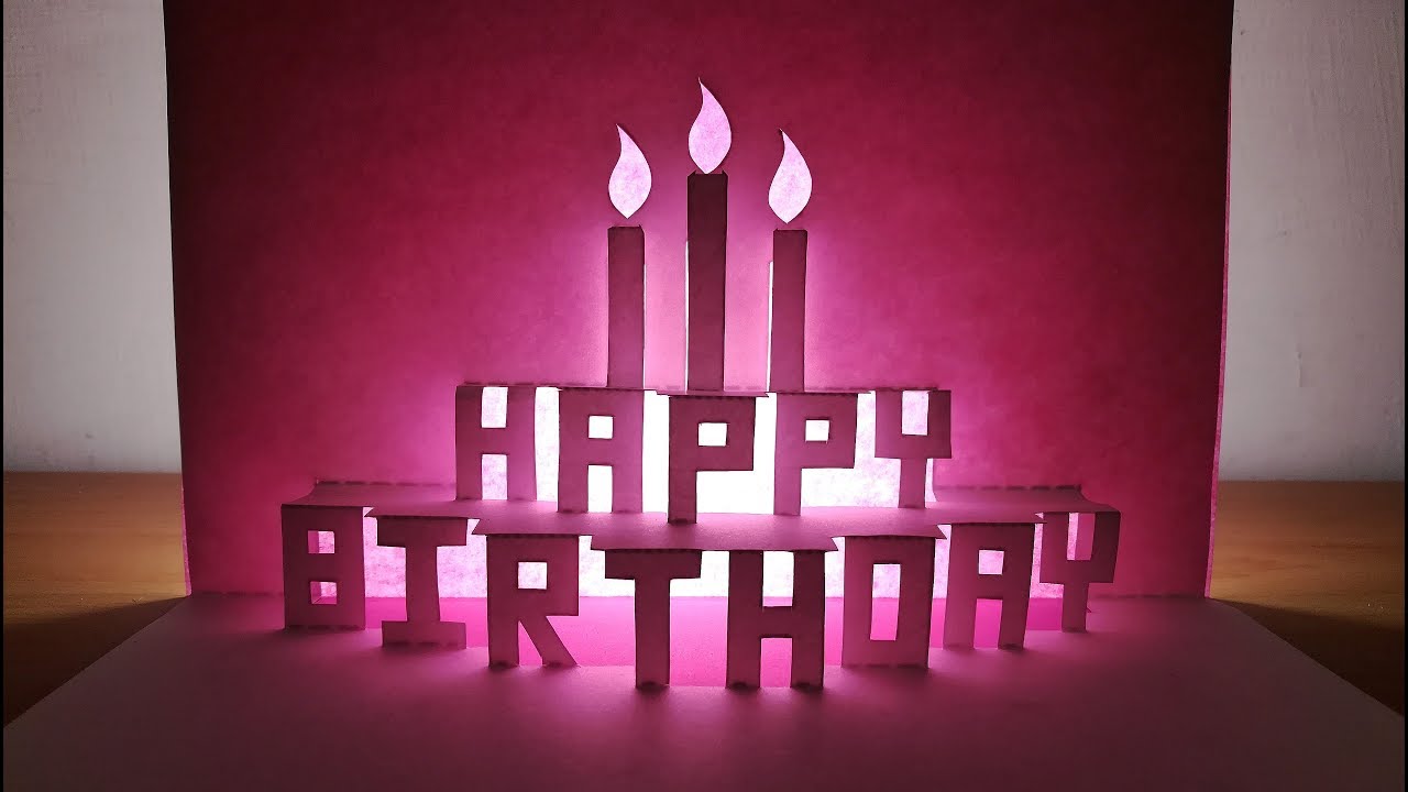 3d Birthday card｜Birthday Pop up card｜origami｜paper art｜kirigami｜3d生日卡片 ...