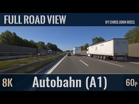 Autobahn (A1), Germany: Hamburg-Stillhorn - HH-Harburg - Maschener Kreuz - RP Sunderblick - 8K (60p)
