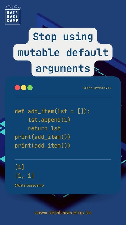 Use Immutable Default Arguments for Safer Code! - YouTube