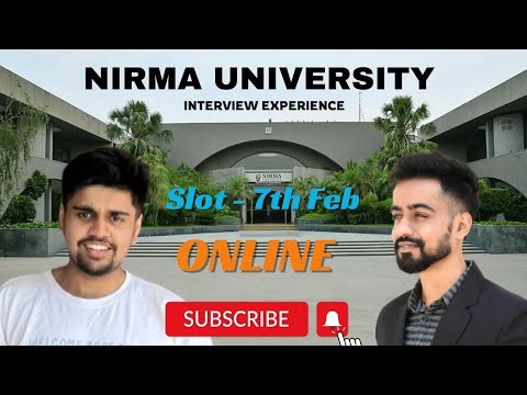 NIRMA University Interview Experience ft. Shriansh from Baalveer | 7th ...