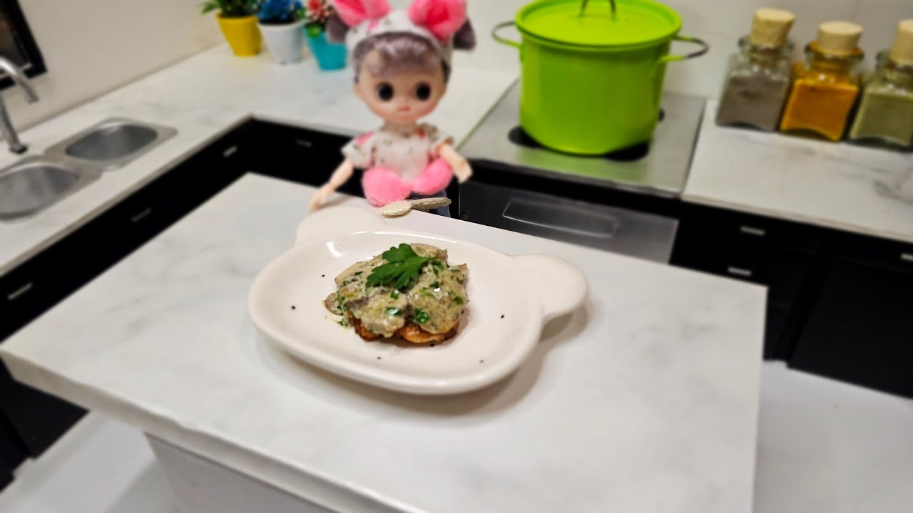 Quick & Tasty: Mini Chicken with Mushroom Sauce Recipe! | Mini Food ...