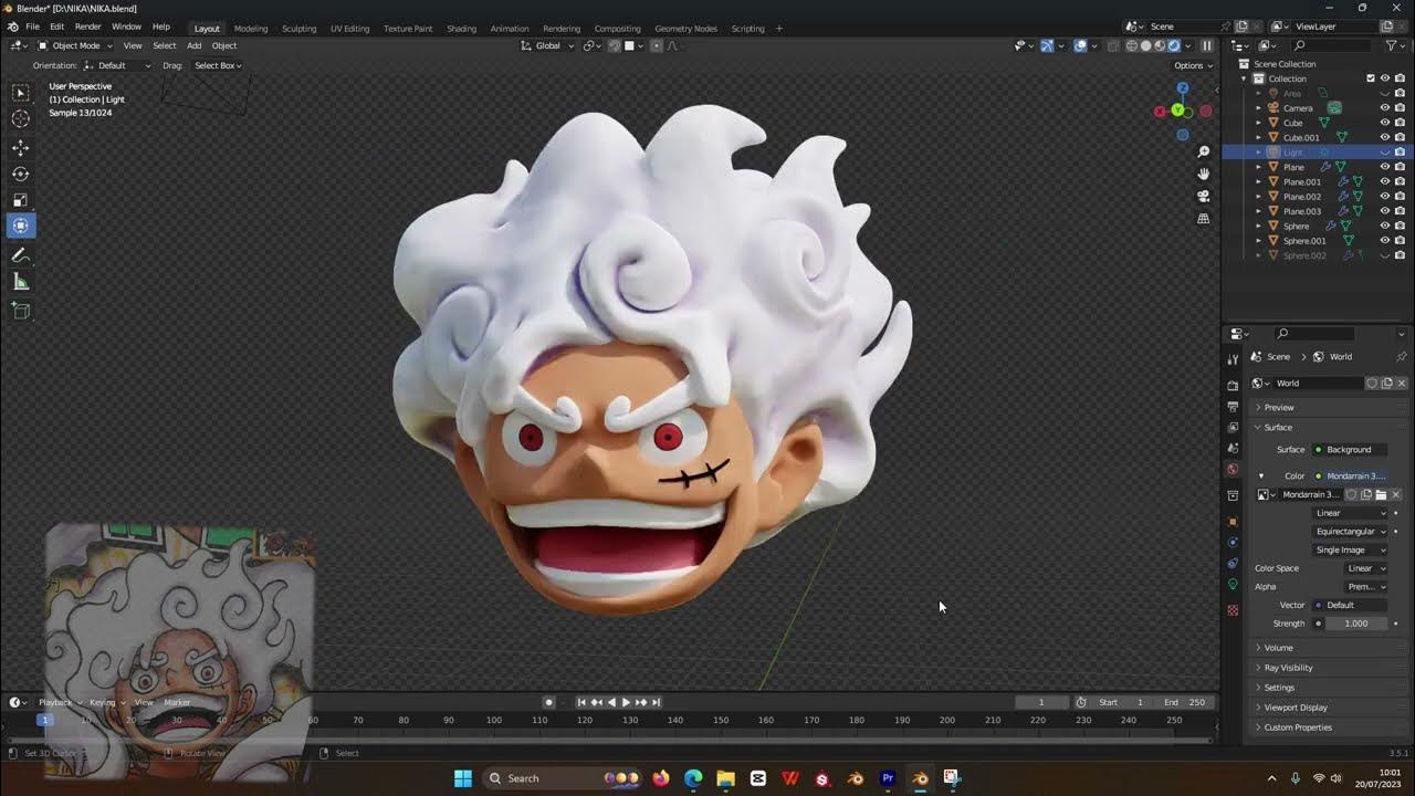 3D Modeling Monkey D Luffy Gear 5 Sun God Nika - ONE PIECE - Sculpting - Blender - YouTube