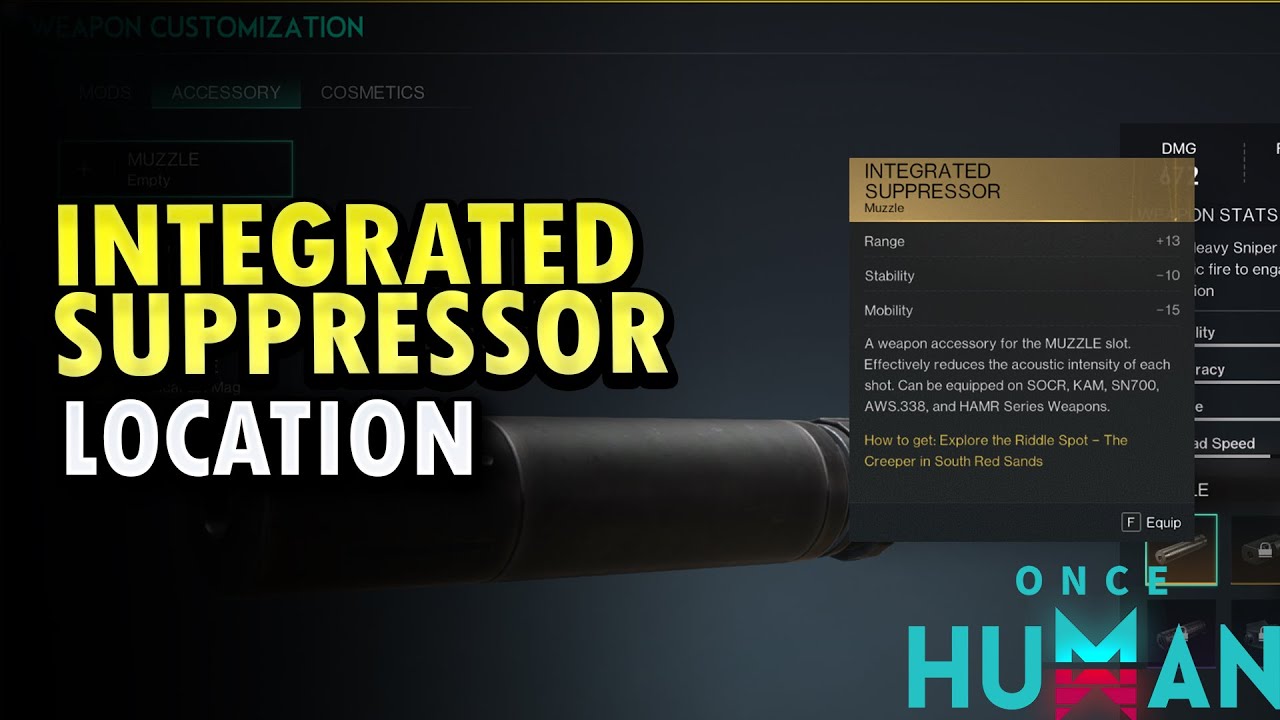 Integrated Suppressor Weapon Attachment Location Once Human - YouTube