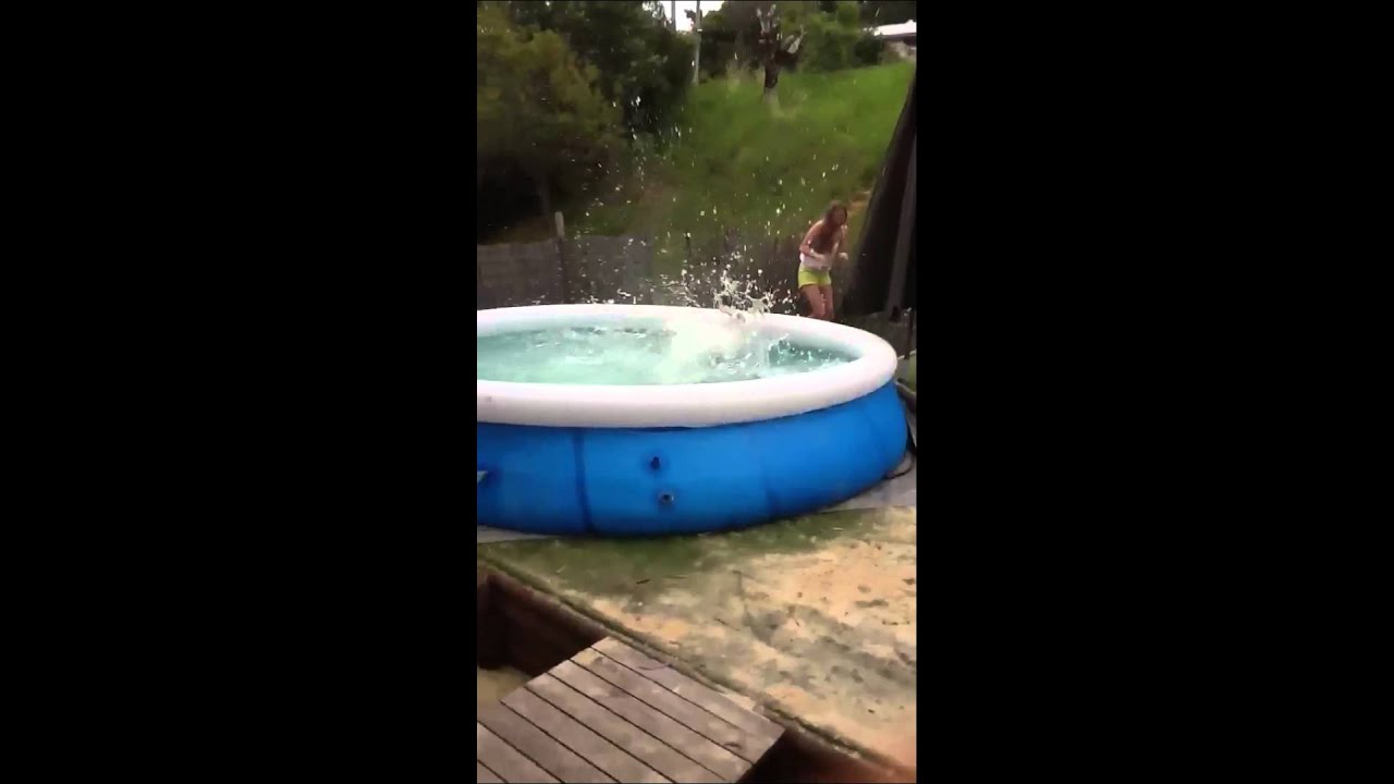 Boy gets pushed into pool REVERSE - YouTube
