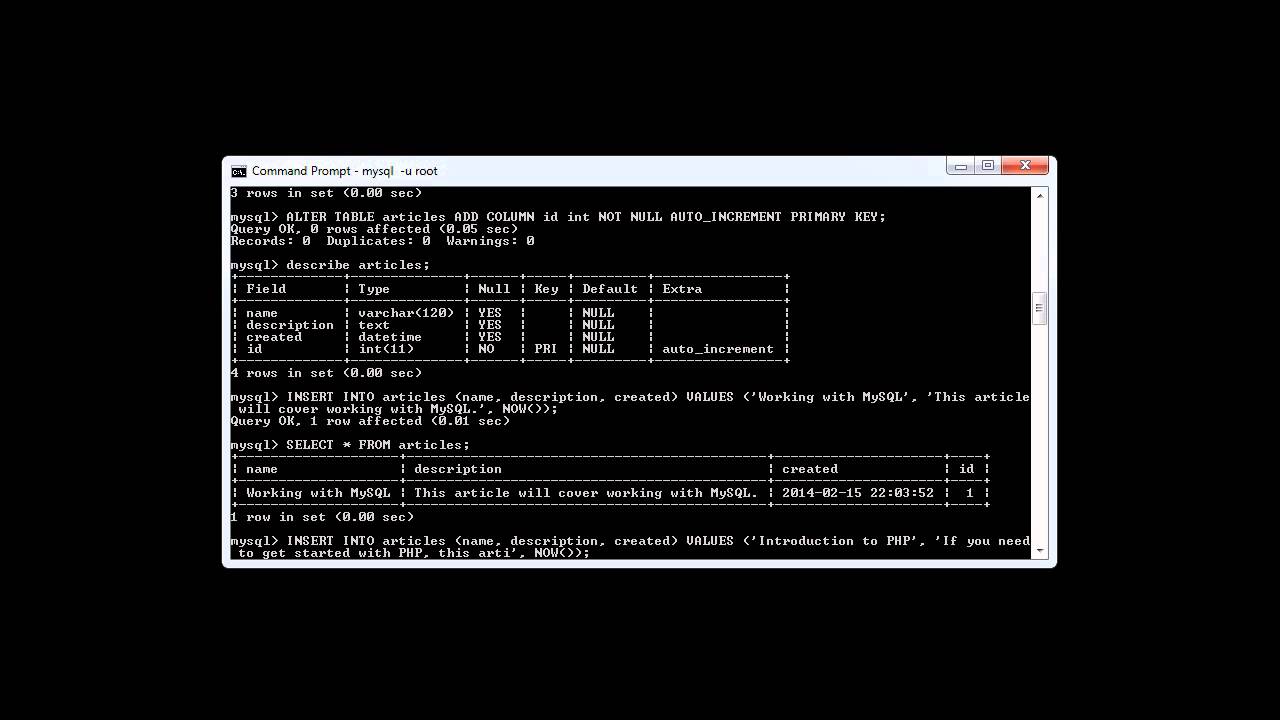 Mysql Selecting Records Youtube