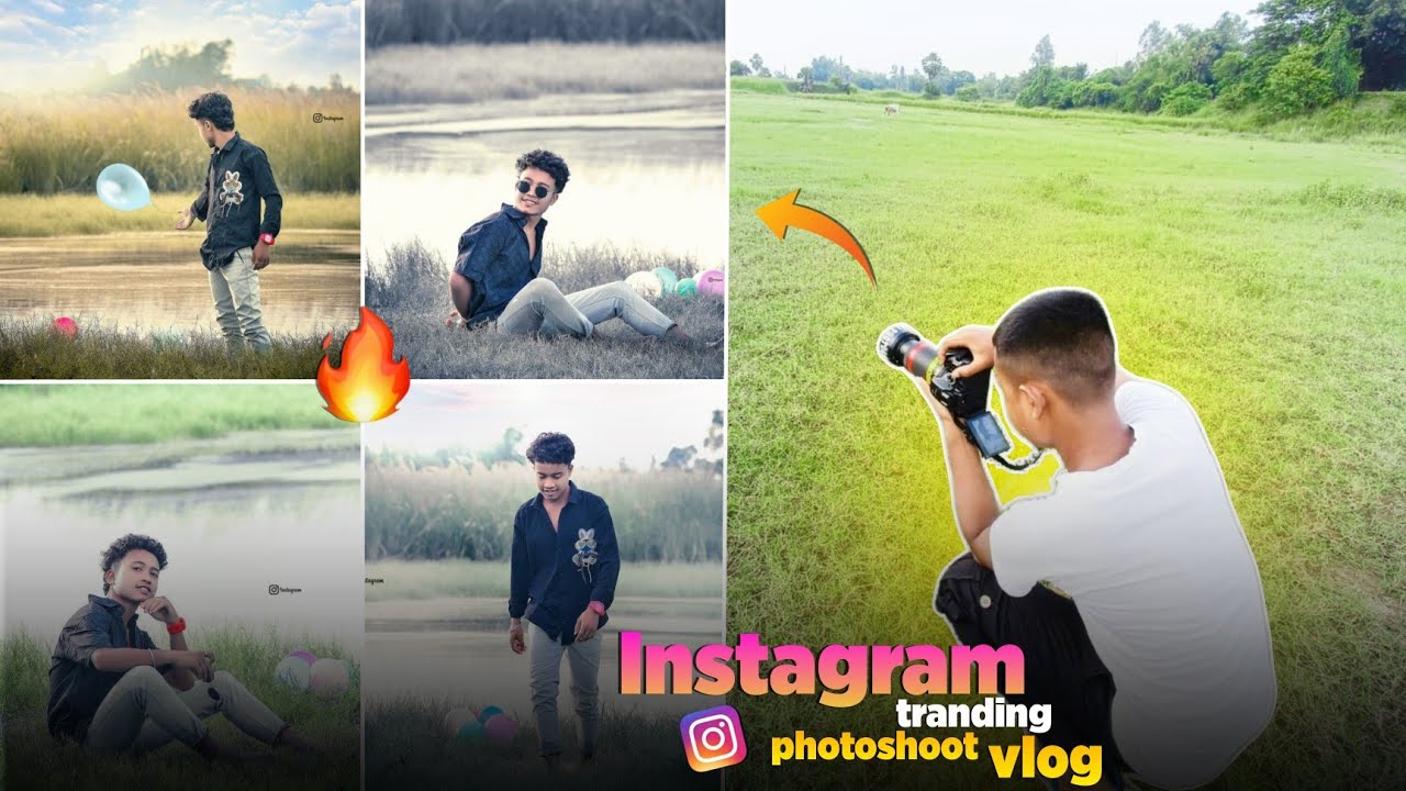 Instagram Trending🔥Cinematic Photoshoot Vlog- Balloon🎈 Pose Tutorial ...