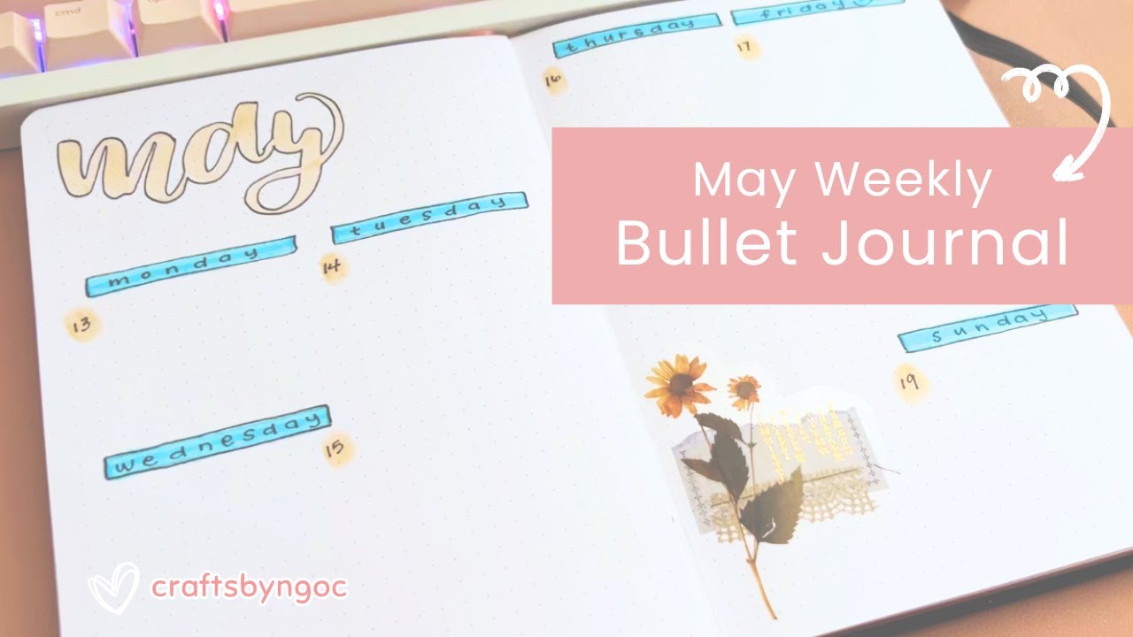 May Weekly Bullet Journal Spread | Plan With Me | ASMR - Cars, Planes ...