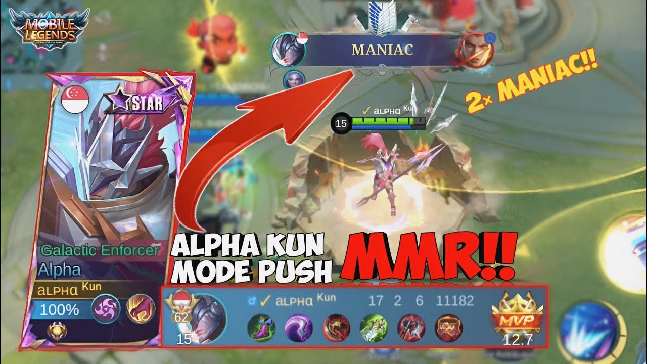 2× MANIAC, ALPHA KUN NGAMUK ‼️ GAMEPLAY ALPHA BUILD & EMBLEM TERSAKIT ...