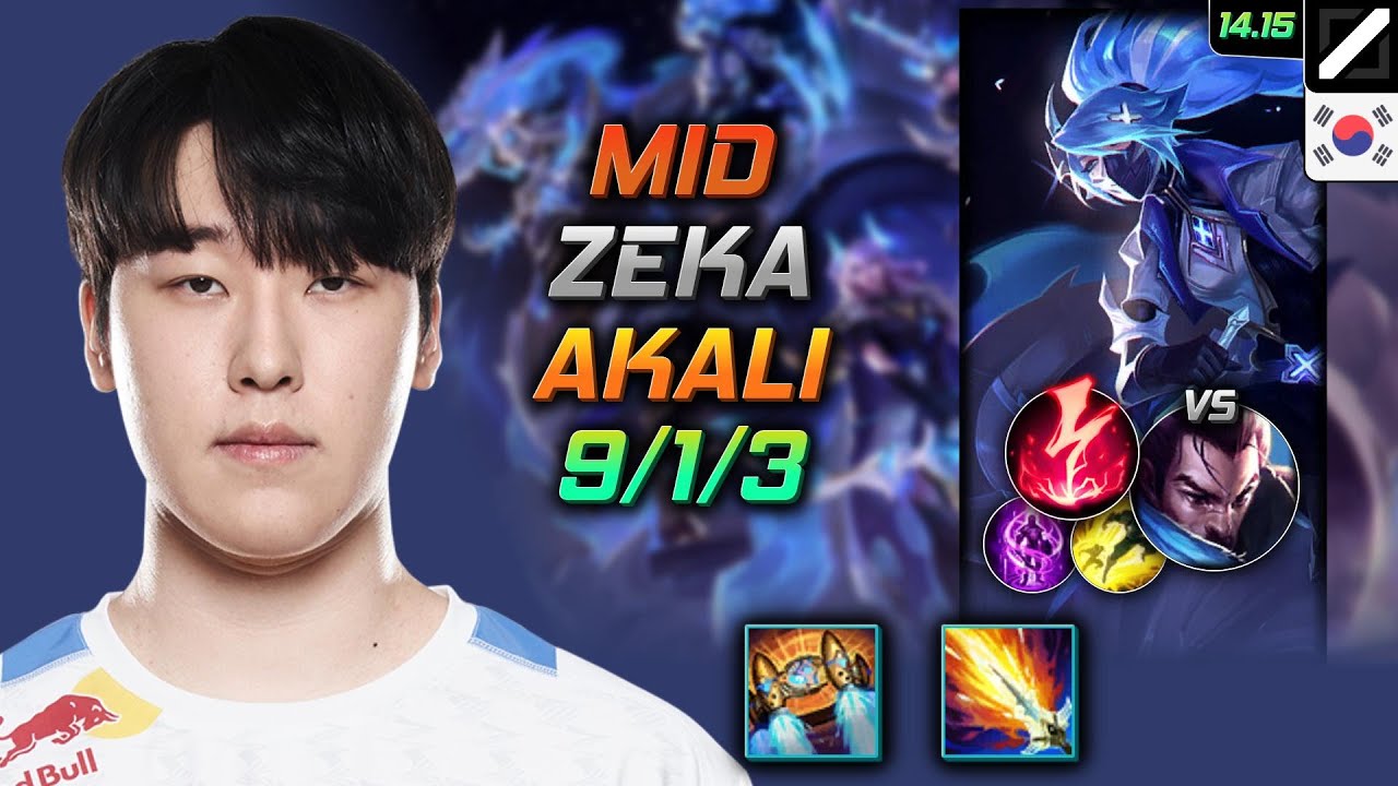 Akali Mid Build Zeka Hextech Rocketbelt Electrocute - LOL KR Challenger ...