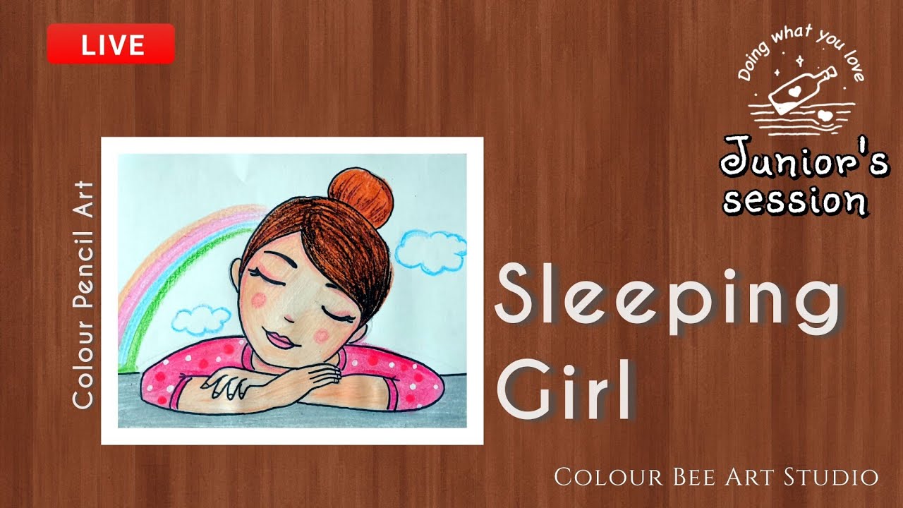 Drawing For Kids | Sleeping Girl Day Dreaming | Easy Girl Drawing - YouTube