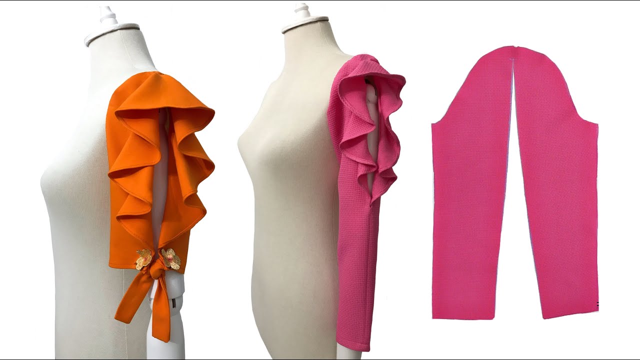 🌺2 Beautiful Ruffle Butterfly Sleeves Design Making Very Easy - YouTube