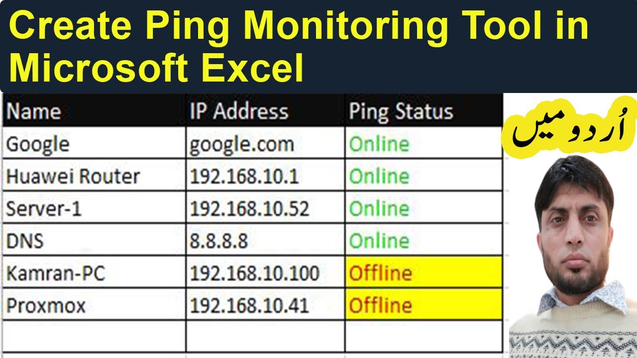 Create Ping Monitoring Tool in Microsoft Excel | How to Create Ping ...