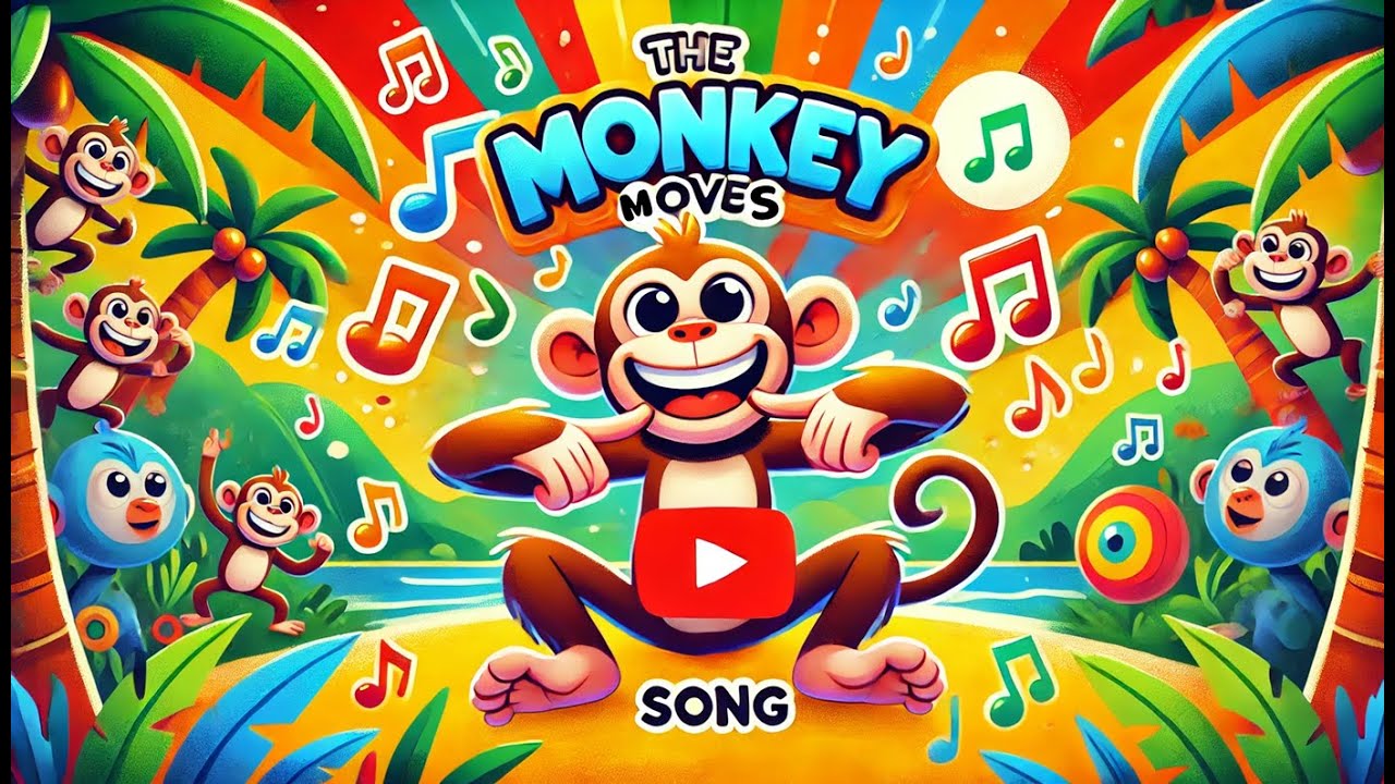 The Monkey Moves Song 🐒 | Fun Action Song for Kids | Sing & Move Along ...