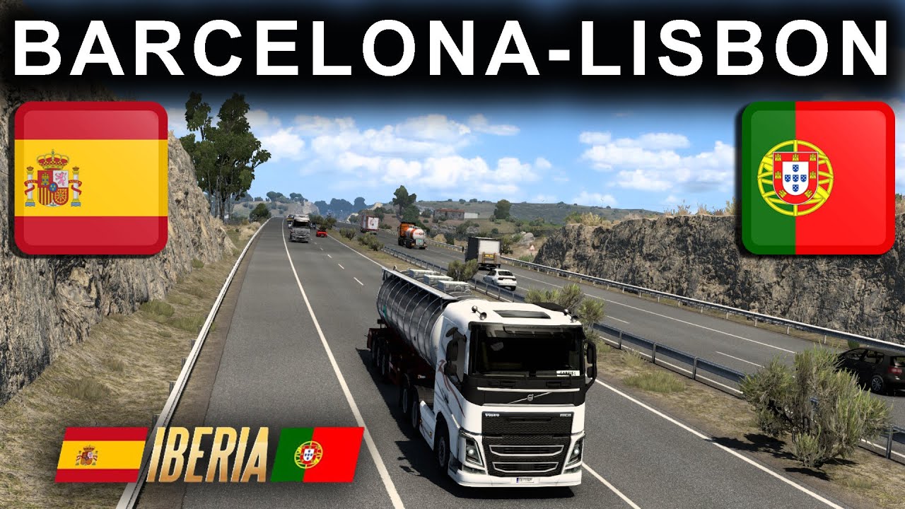 ETS2 | Barcelona (E) - Lisbon (P) | New Iberia DLC | Timelapse - YouTube