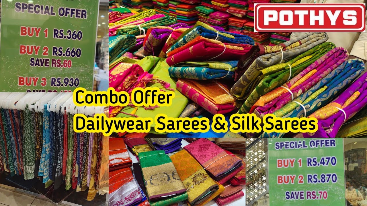 Pothys Combo Offer Sarees/Tnagar Pothys Dailywear Sarees & Silk Sarees ...
